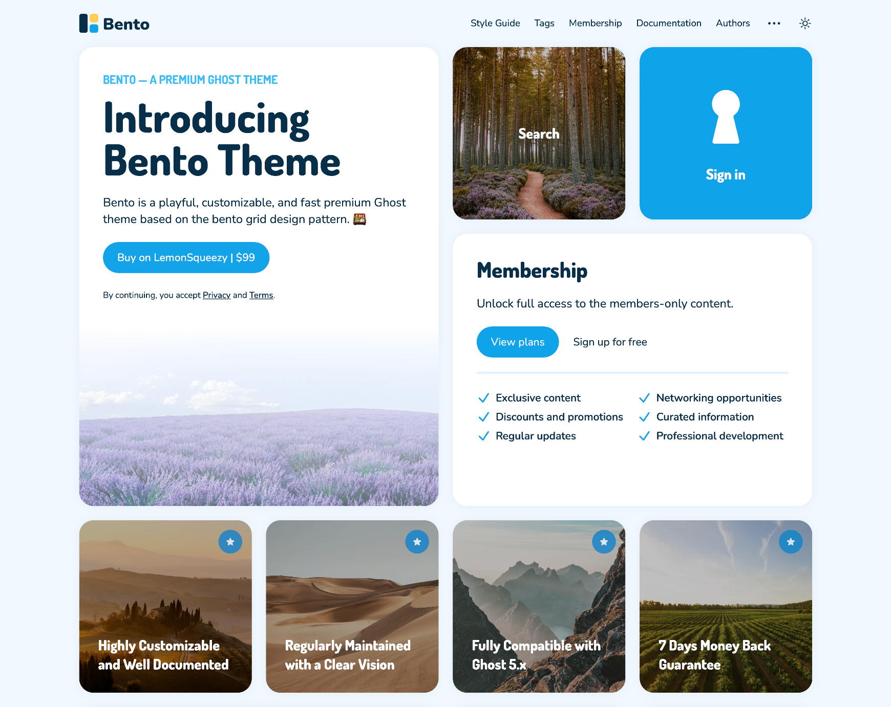 Bento — A Premium Ghost Theme